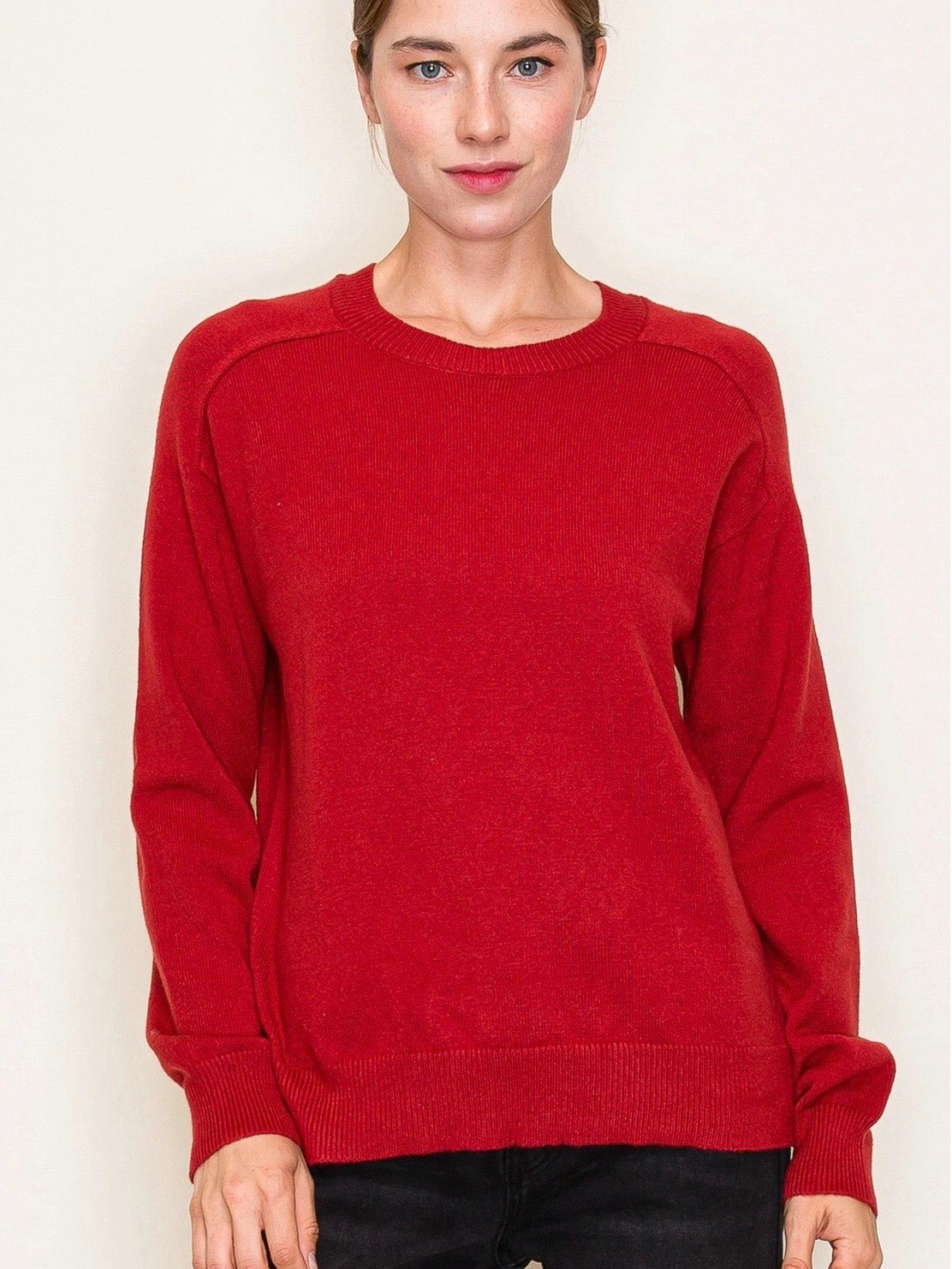 Amaris Sweater - Dark Red – Rosemary & Thyme