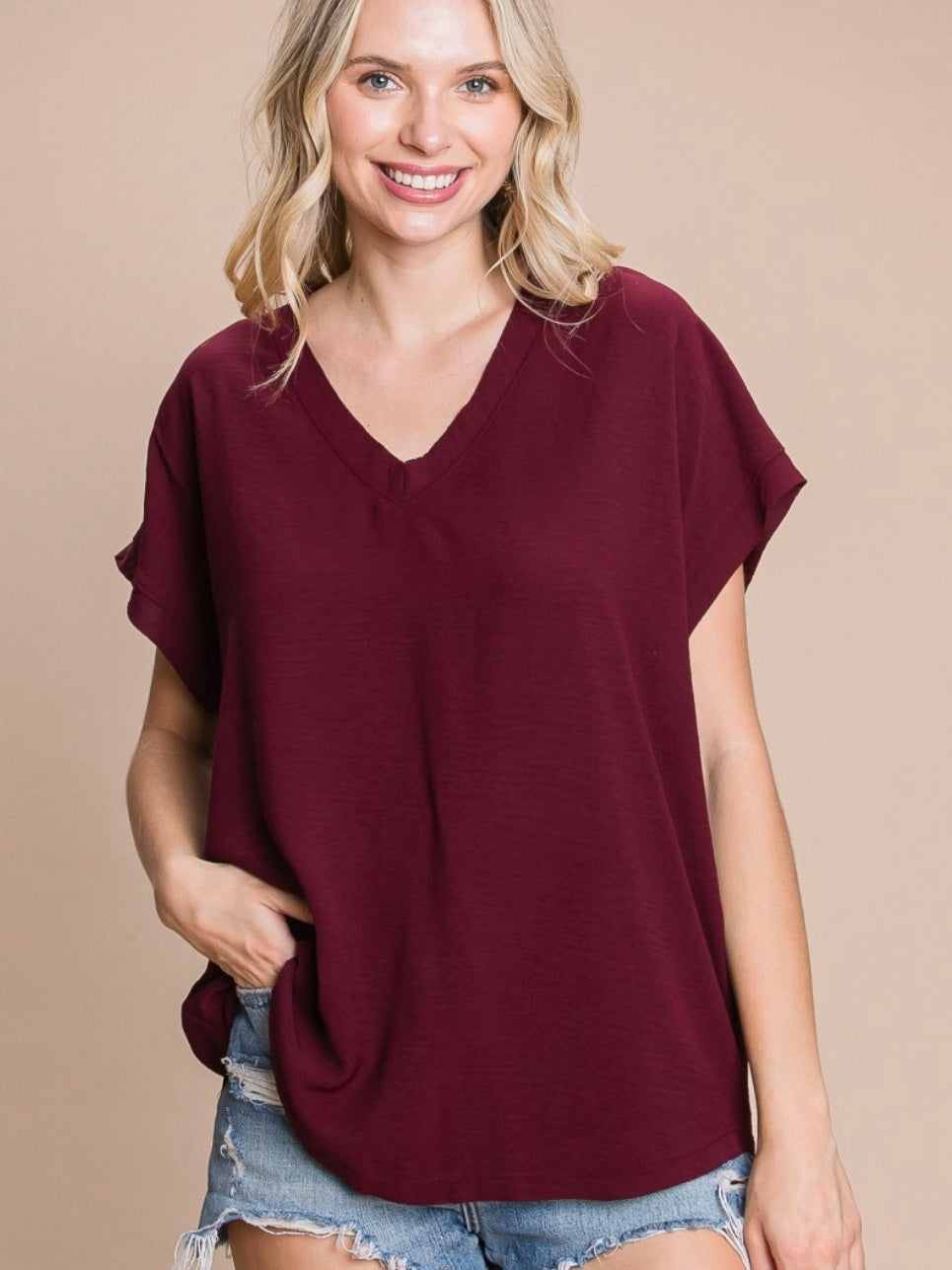 Ashlyn Top - Wine – Rosemary & Thyme