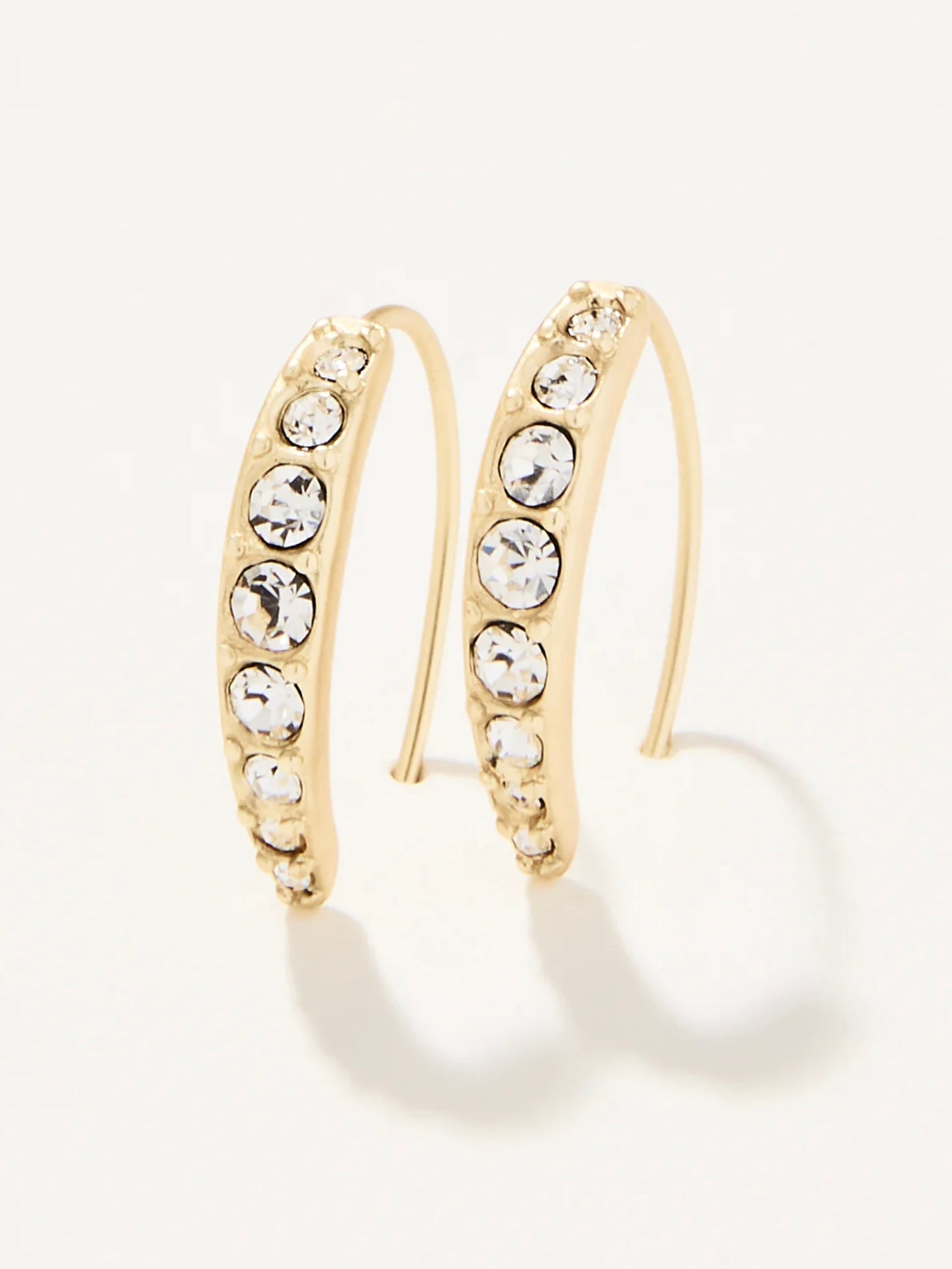 Sparkle Arc Hoop Earrings | Small Crystal Gold – Rosemary & Thyme